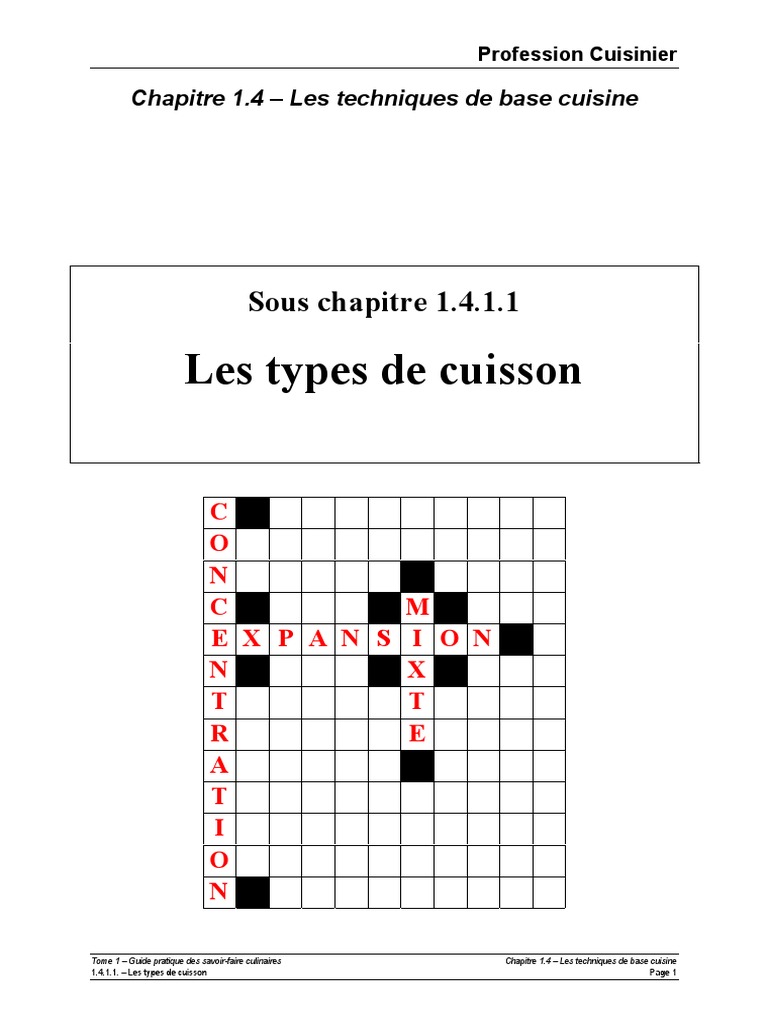1411 - Types de Cuisson | PDF | Cuisine | sauce