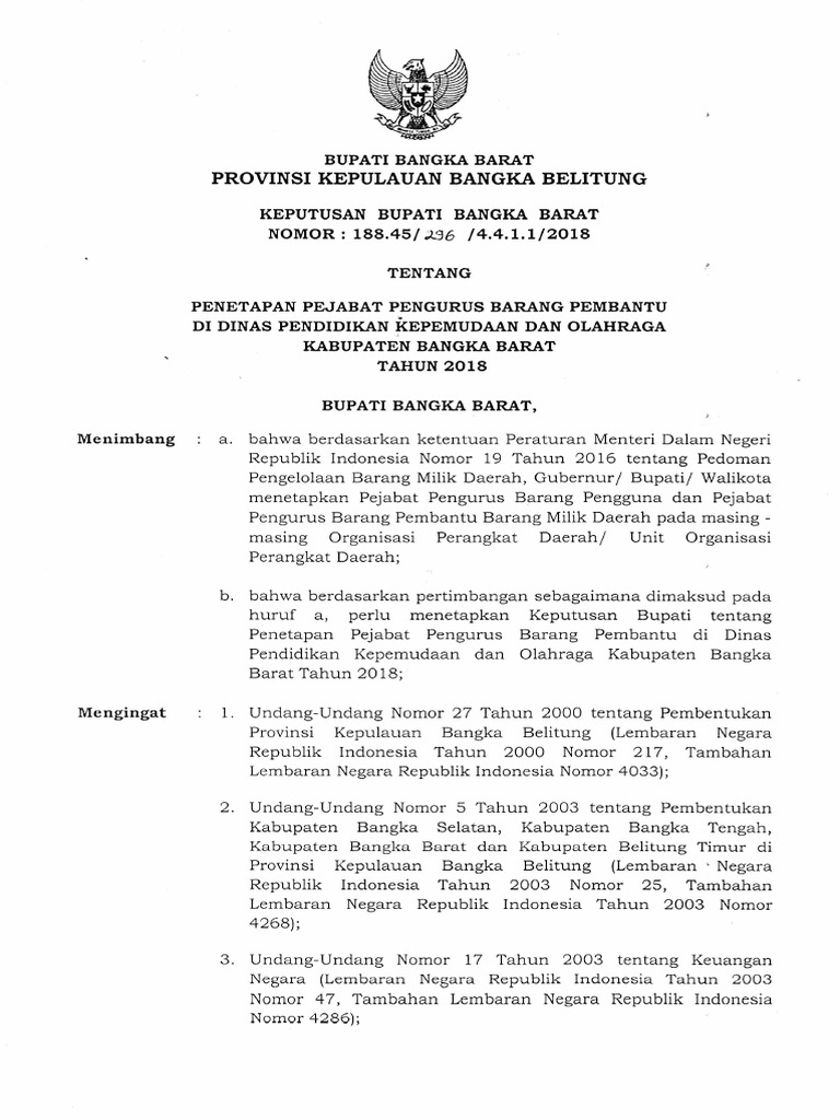 SK Pengurus Barang | PDF