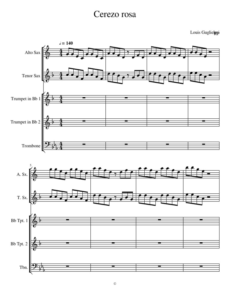 Cerezo_rosa B SCORE | PDF | Music Technology | Music Production