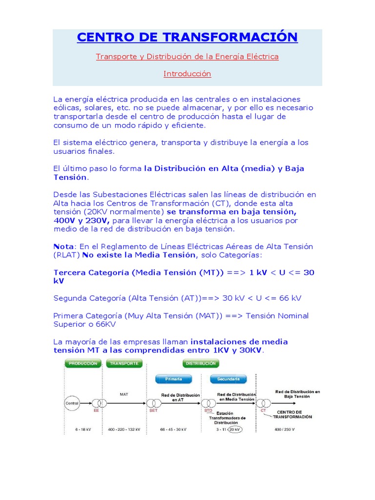 Coneccion, Tipos y Centros de Tranformación | PDF | Subestacion electrica | Transformador