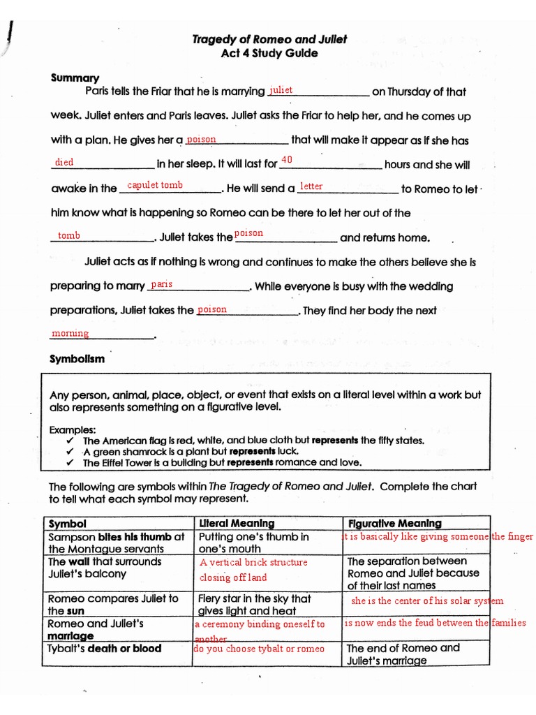 Kami Export - Act 4 Study Guide | PDF | Characters In Romeo And Juliet ...