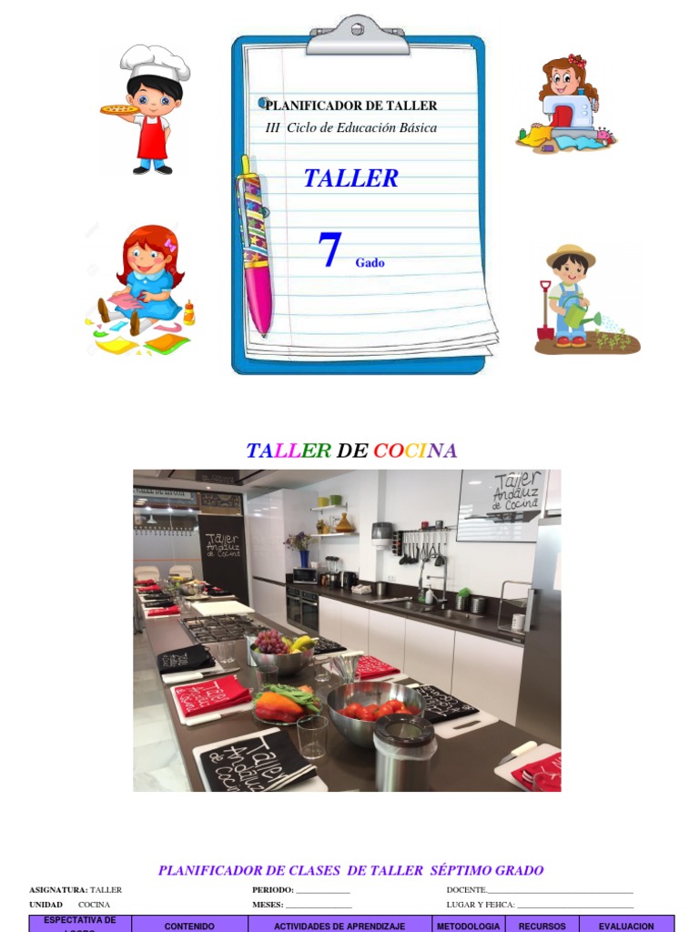 Planificador de Taller 7 Grado | PDF | Huerta | Evaluación