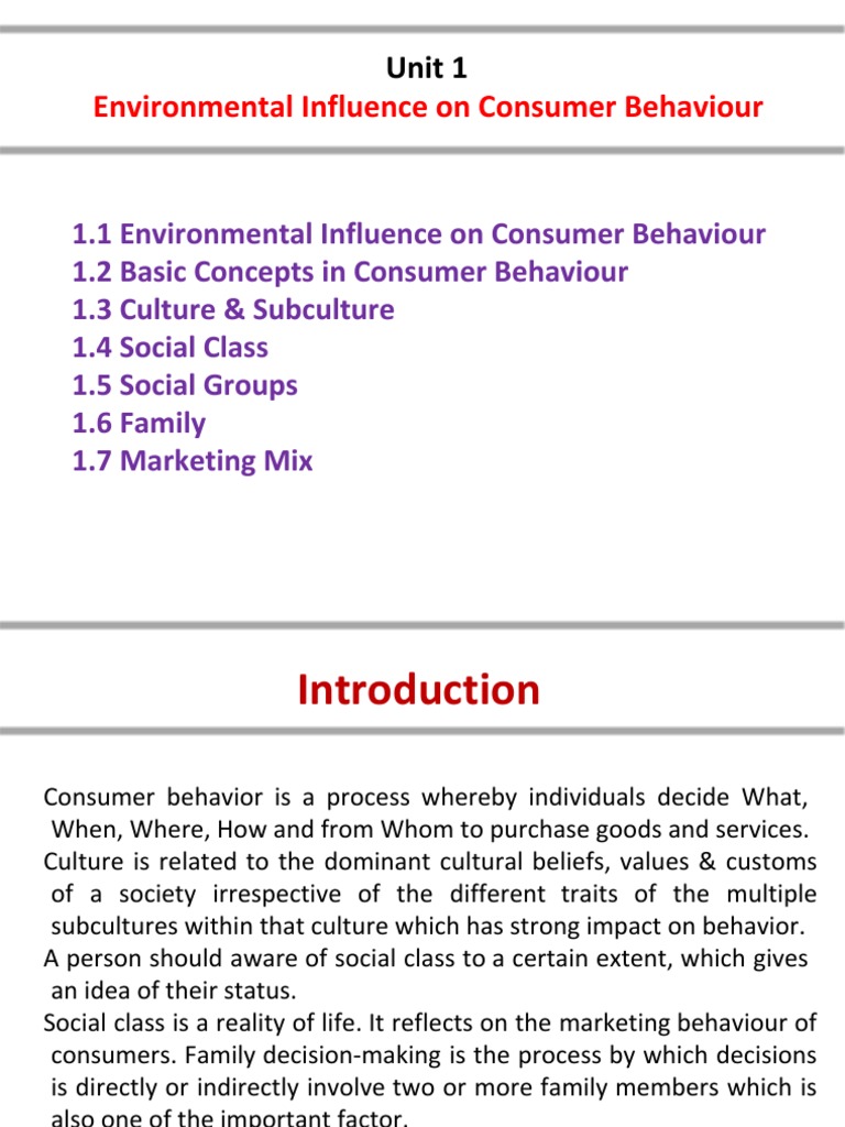 Environmental Factors in Consumer Behavior | PDF | Consumer Behaviour | Behavior