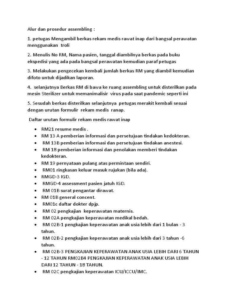 Alur Dan Prosedur Assembling 2 | PDF