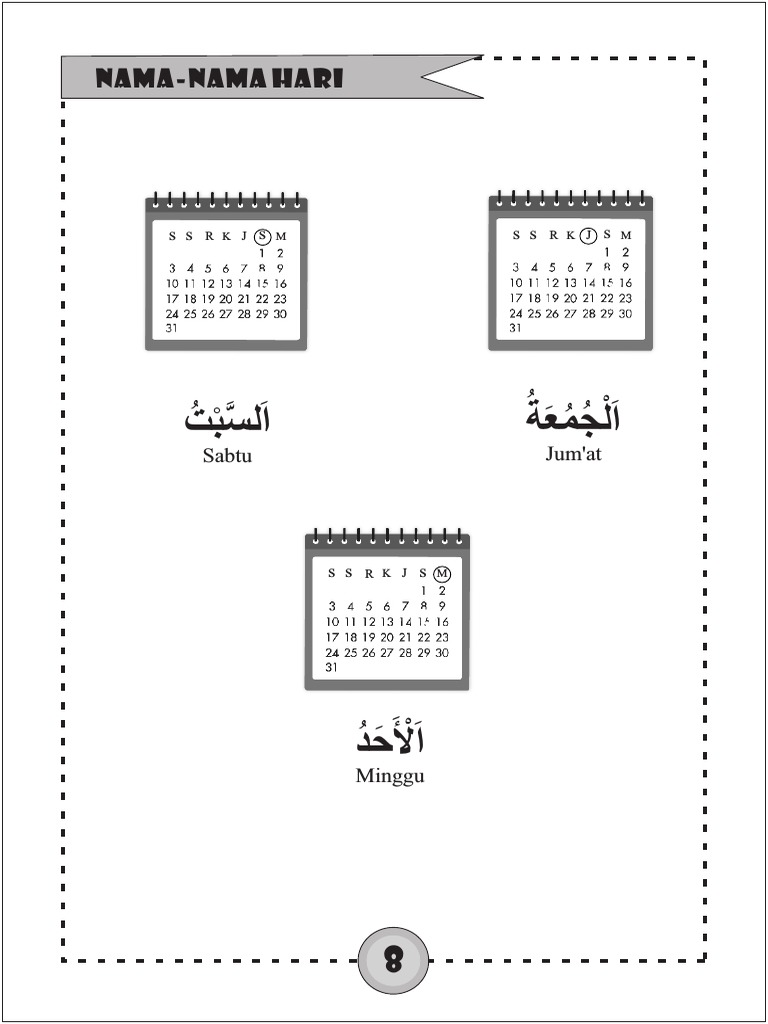 Nama-Nama Hari: Ss S Ss S | PDF