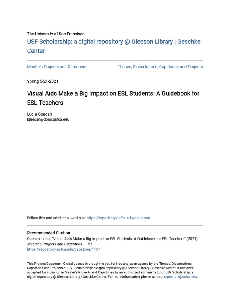 Visual Aids Make A Big Impact On ESL Students - A Guidebook For ES ...
