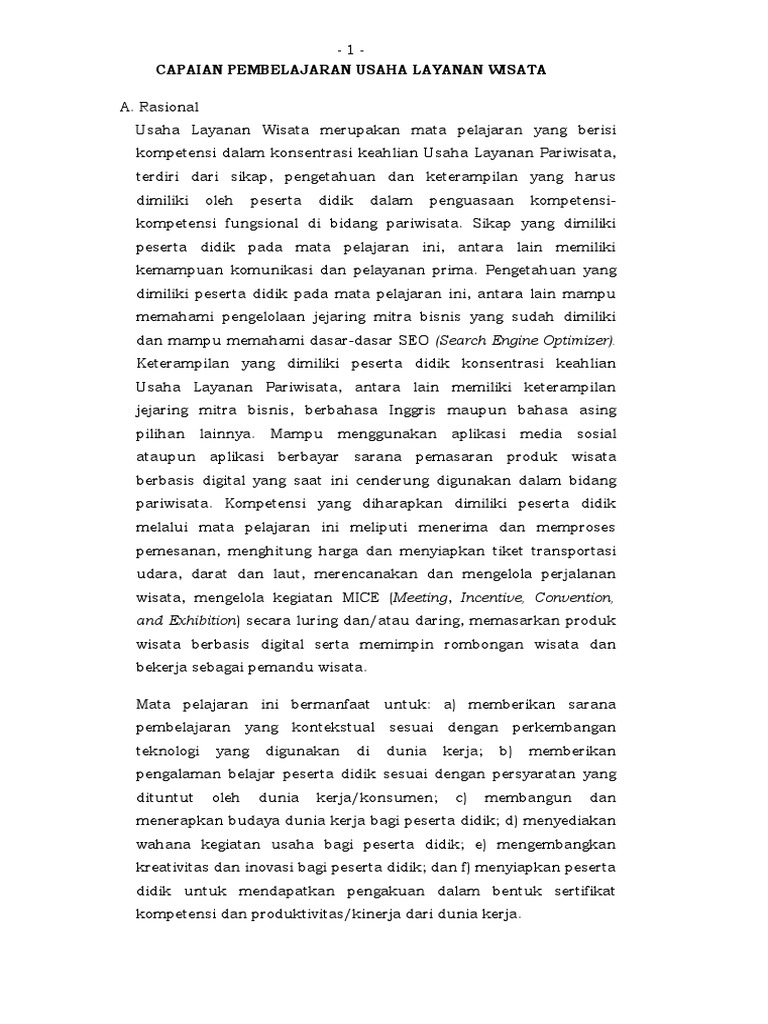 CP ULW Dan CP Ekowisata | PDF