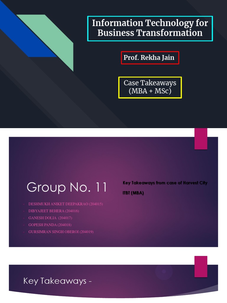 Leveraging Information Technology for Business Transformation: Key ...