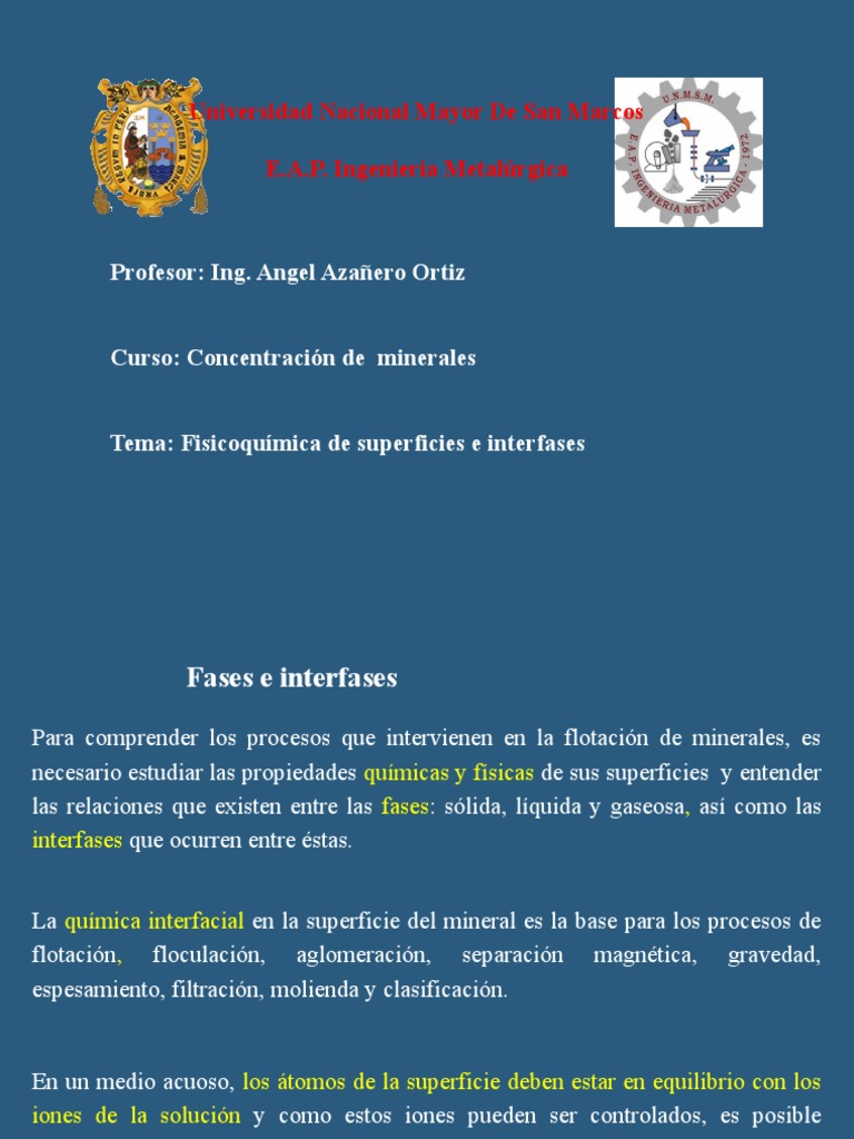 Fisicoquímica de Superficies, Fases e Interfases | PDF | Adsorción | Química
