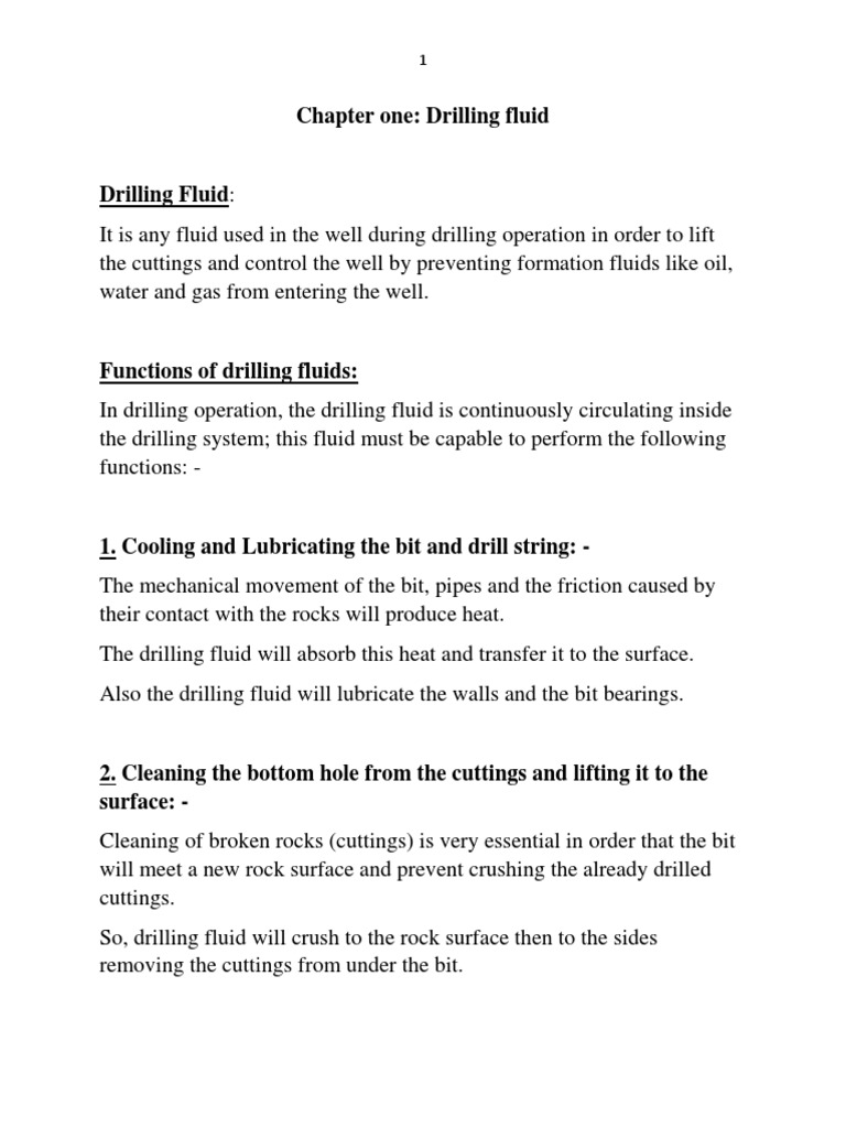 Chapter One Drilling Fluid | PDF | Shear Stress | Viscosity