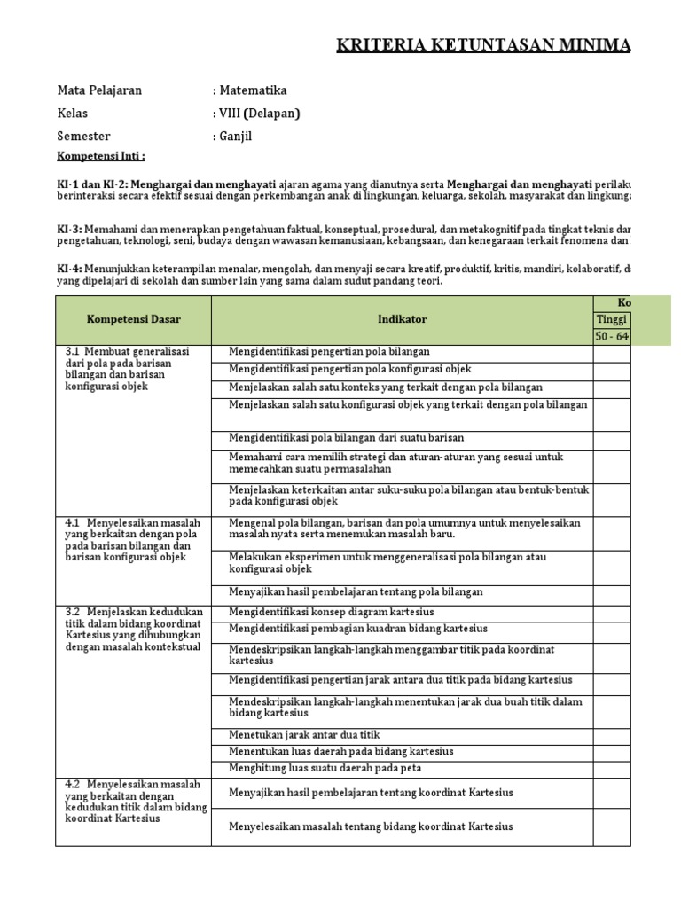 Format KKM Excel | PDF