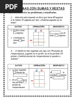 Problemas de Suma y Resta 3 Dígitos | PDF