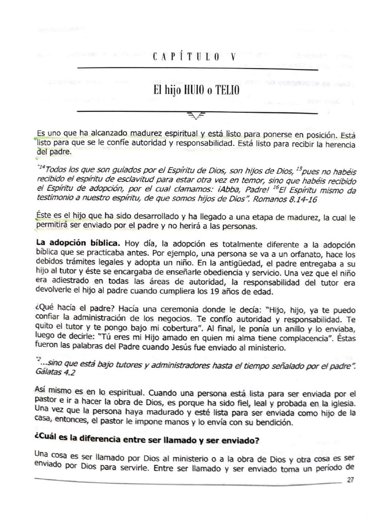 Manual La Madurez Espiritual - Capítulo V - El Hijo Huio o Telio | PDF