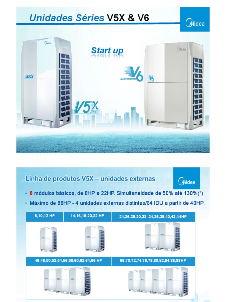 VRF Midea Carrier Start Up V5x e V6 | PDF | Refrigeração | Temperatura