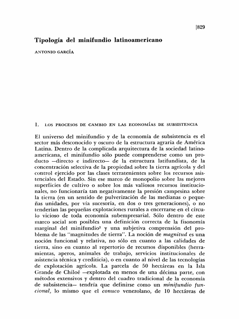 MINIFUNDIO | PDF | Agricultura | Permuta