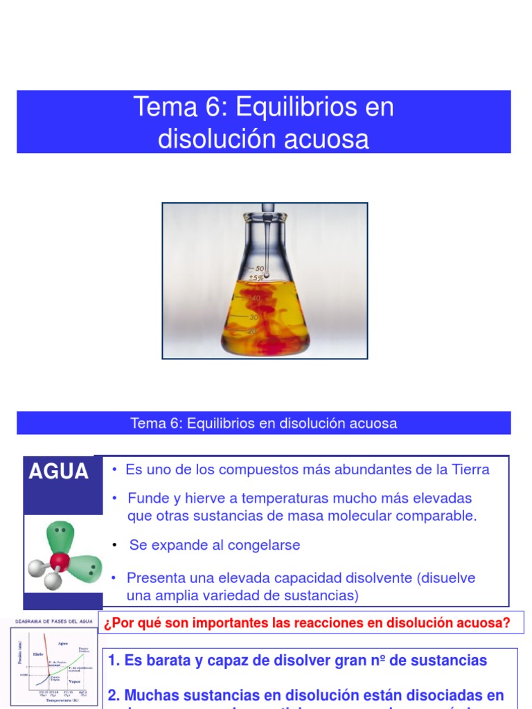 Tema 6. Equilibrios en Disoluciã N Acuosa. Acido-Base | PDF | Ácido | Constante de disociación ácida
