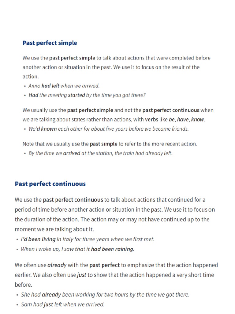 Past Perfect Progressive | PDF