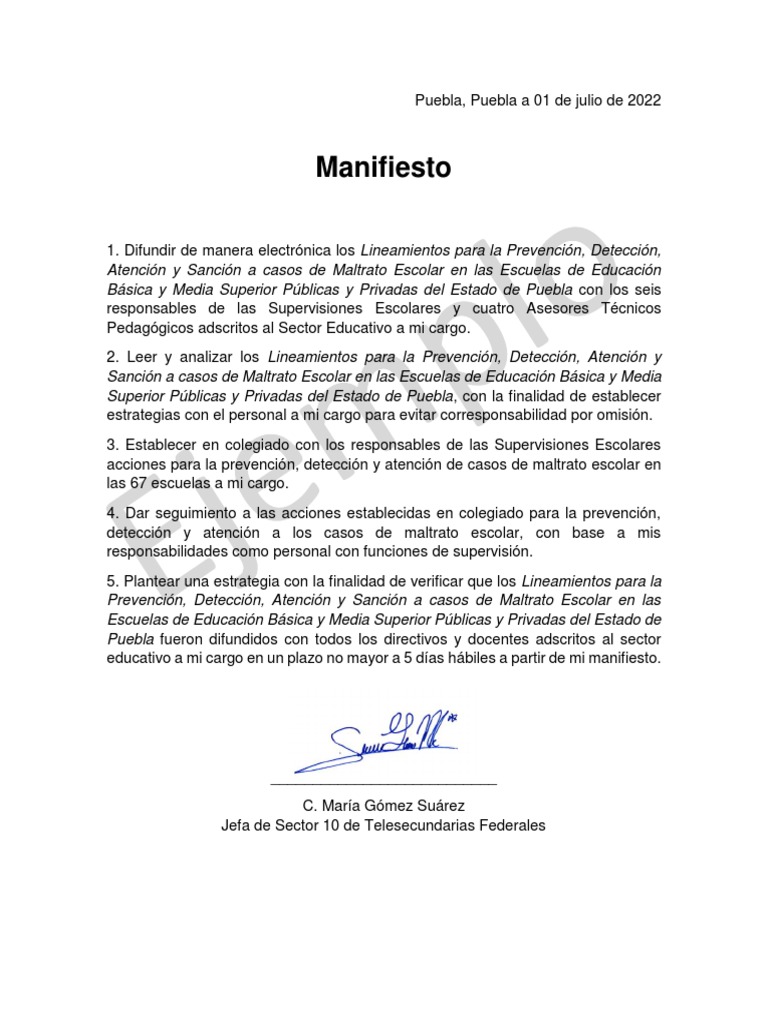 Ejemplo de Manifiesto | PDF
