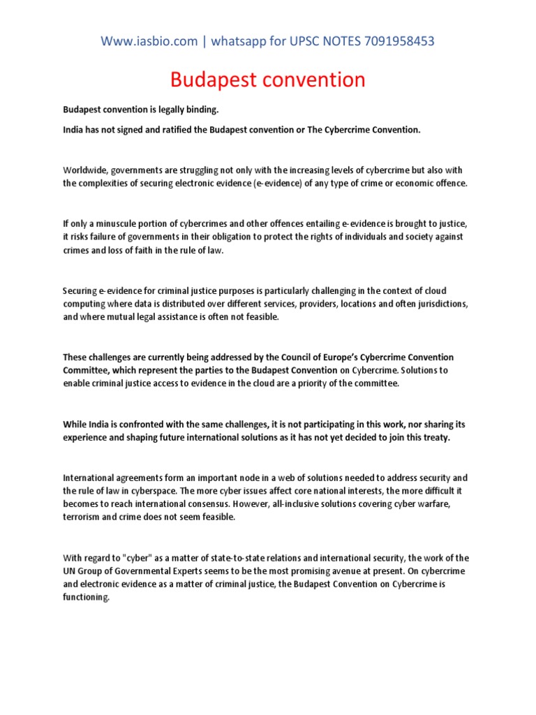 Budapest Convention - 070521221210 | PDF | Cybercrime | Crimes