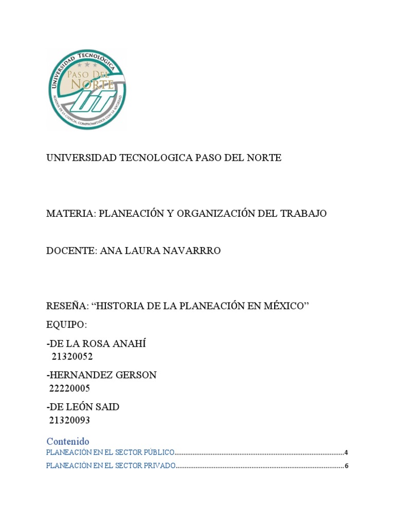 Investigación Documental Sobre La Historia de La Planeación en México | PDF | México | Planificación