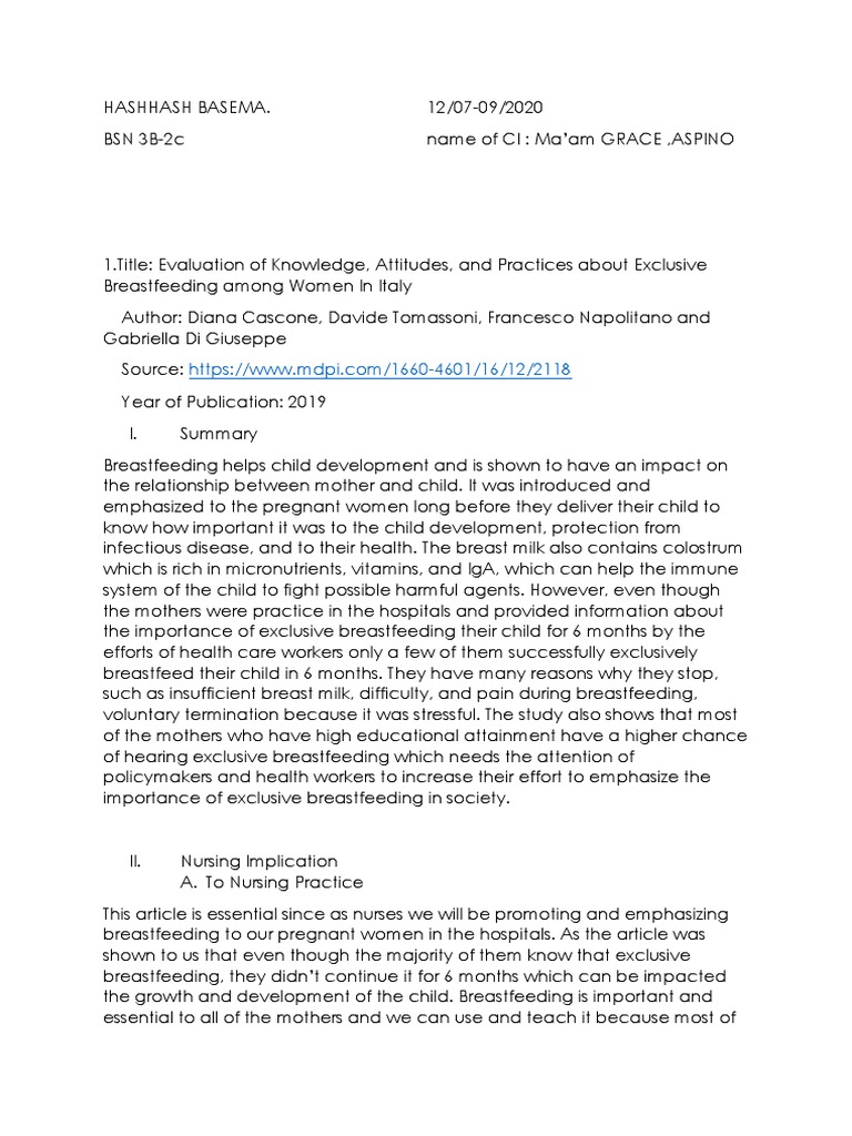 Journal Ob Ward | PDF | Breastfeeding | Breast Milk