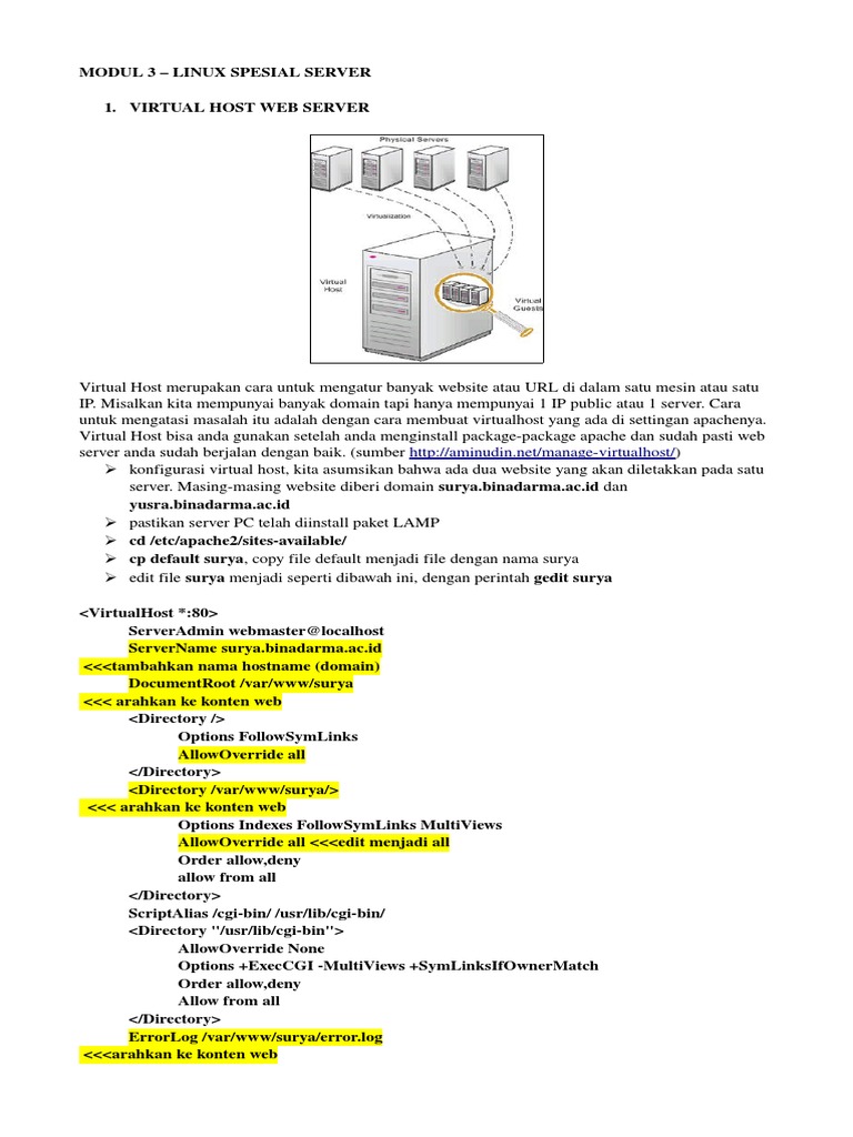 Panduan Konfigurasi Virtual Host Linux | PDF | Komputer
