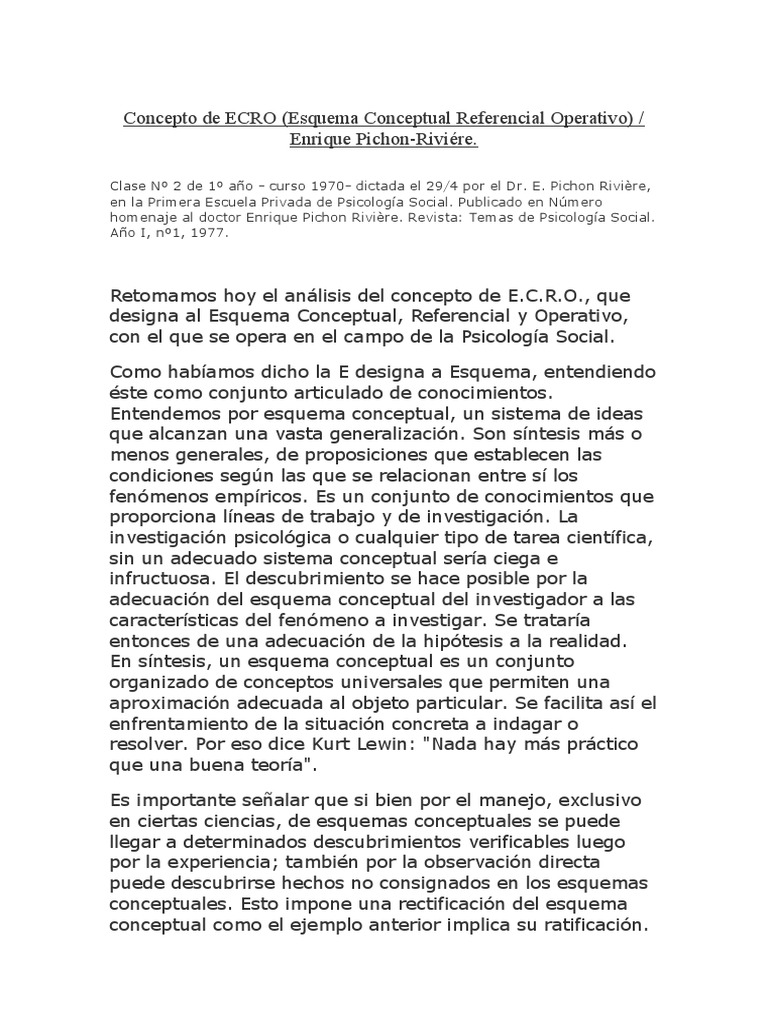 Concepto de ECRO | PDF | Sicología | Aprendizaje