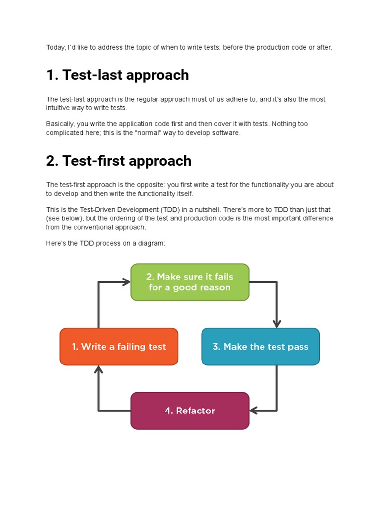 TDD Vs Test Last Approach | PDF | Test Driven Development | Computer ...
