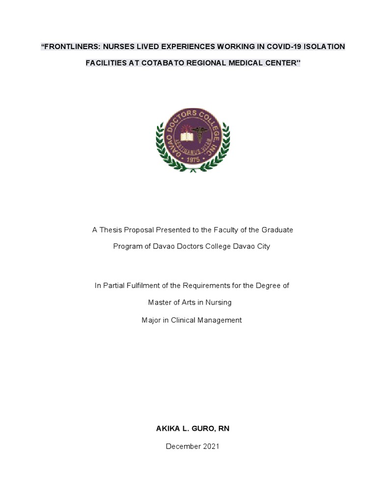 Thesis Proposal | PDF | Nursing | Health Professional