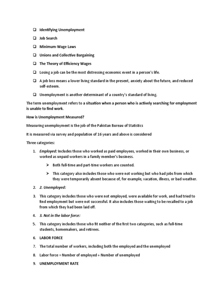 Is Unable To Find Work. How Is Unemployment Measured? | PDF ...