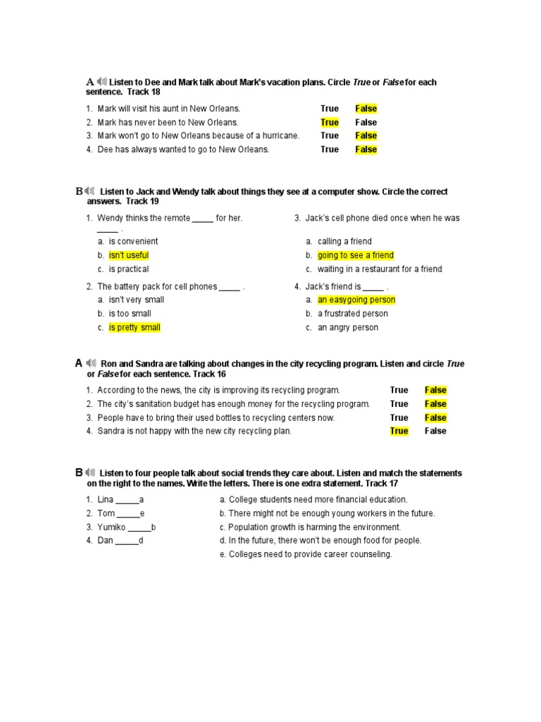 Listening Comprehension Exercises | PDF | Empathy