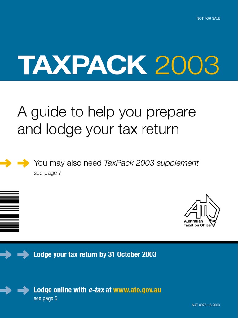 Taxpack: A Guide To Help You Prepare and Lodge Your Tax Return | PDF ...