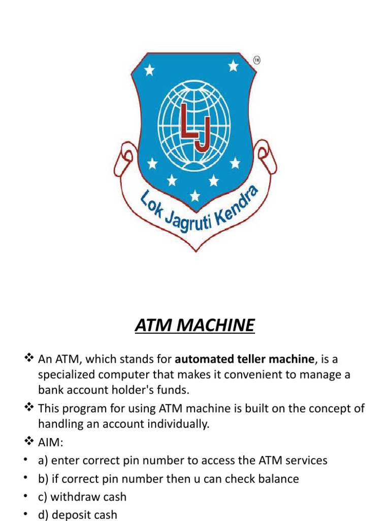 Atm Project Pdf