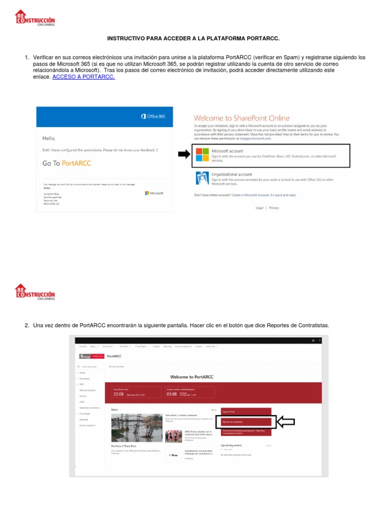 Instructivo para Acceder A La Plataforma Portarcc | PDF