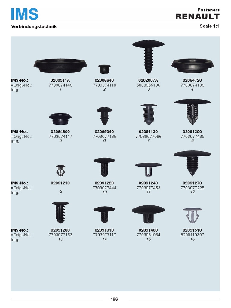 Renault Fastener Index: A Comprehensive Catalog of Fasteners Organized ...