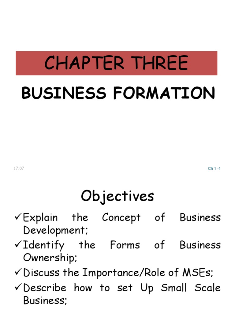 Chapter Three: Business Formation | PDF | Entrepreneurship | Business