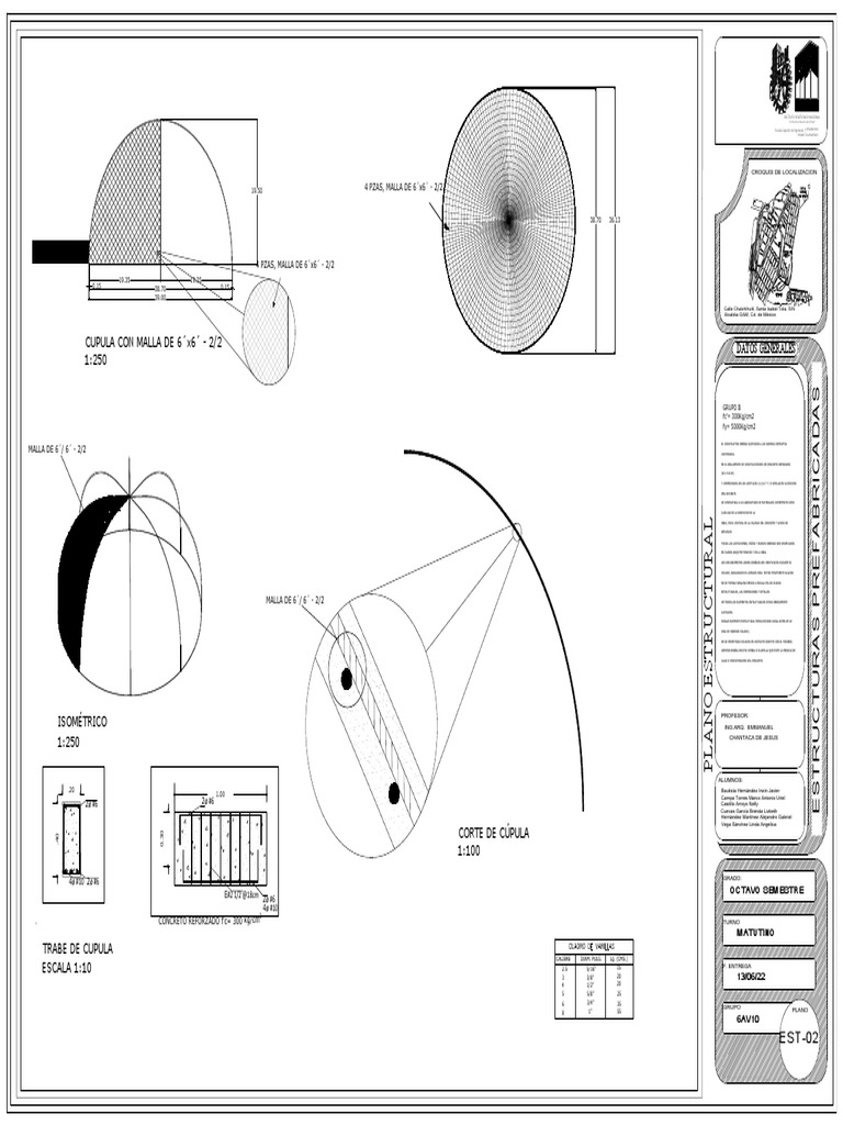 Plano Estructural Cupula | Descargar gratis PDF | Ingeniería | Ingeniería de Edificación