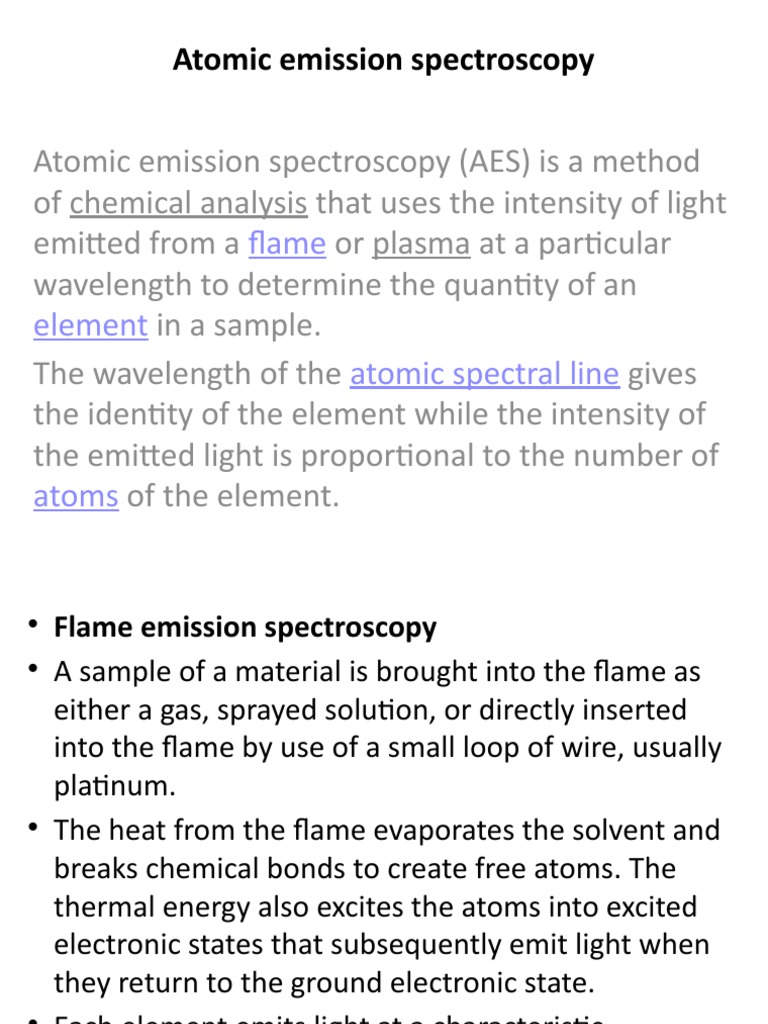 Atomic Emission Spectroscopy: Flame Element Atomic Spectral Line Atoms ...