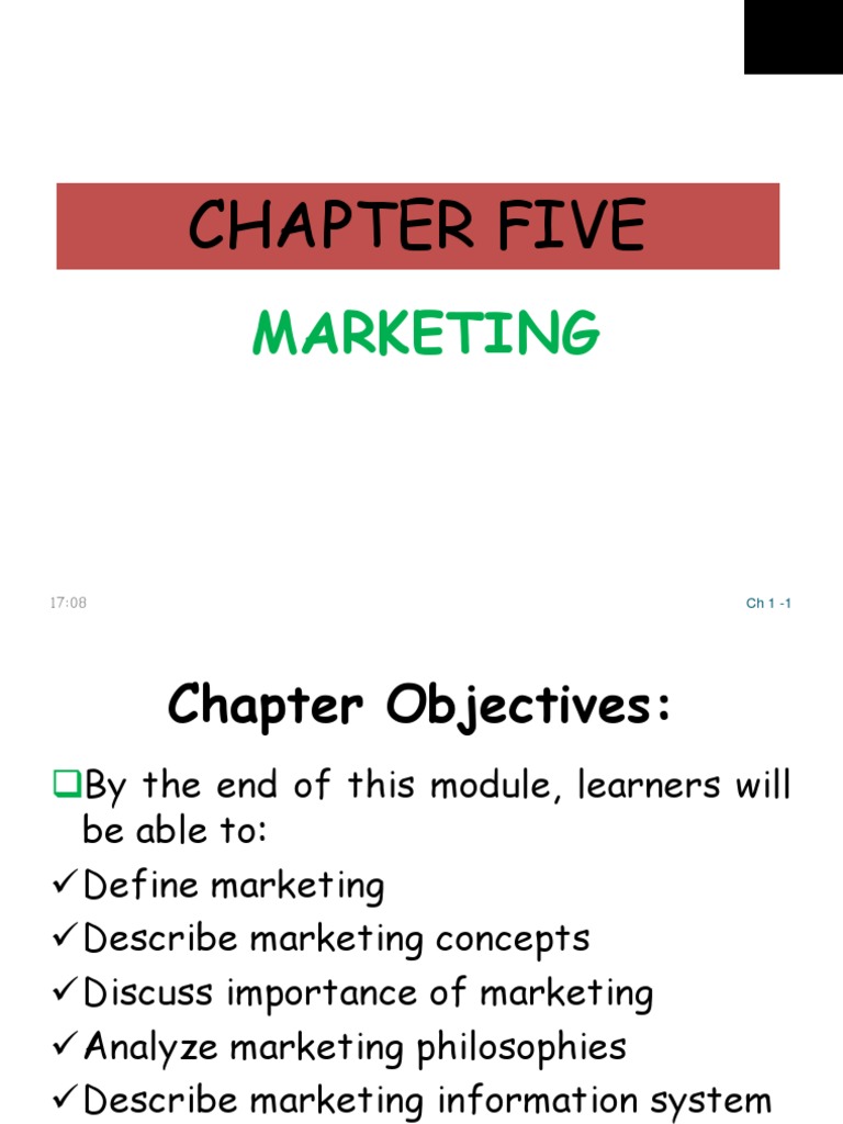 Chapter Five: Marketing | Download Free PDF | Marketing | Sales