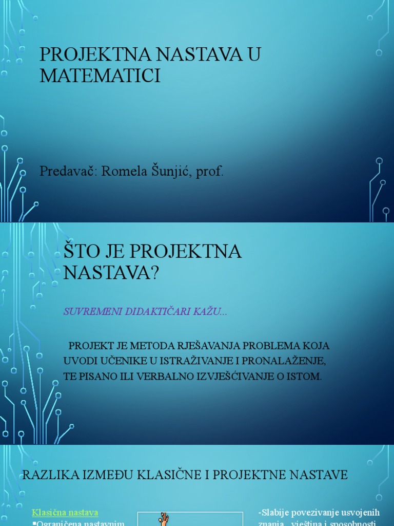 Projektna Nastava U Matematici | PDF