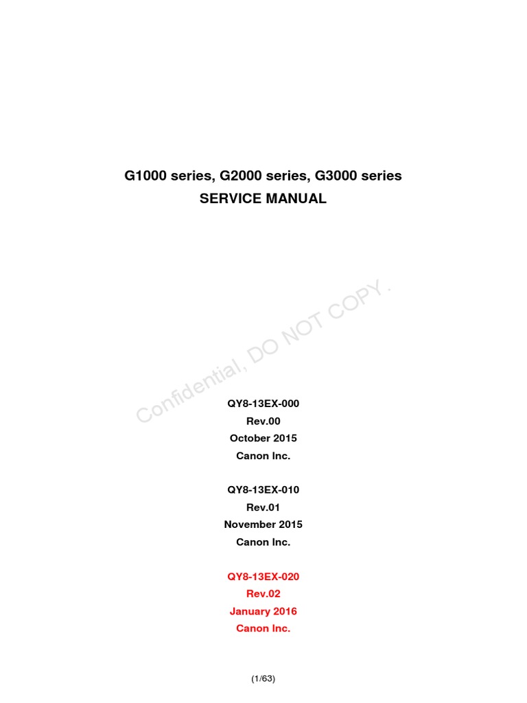 Canon G Series Printer Service Manual | PDF | Troubleshooting | Printed ...