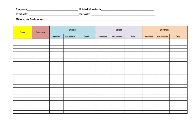 Formato Kardex | PDF