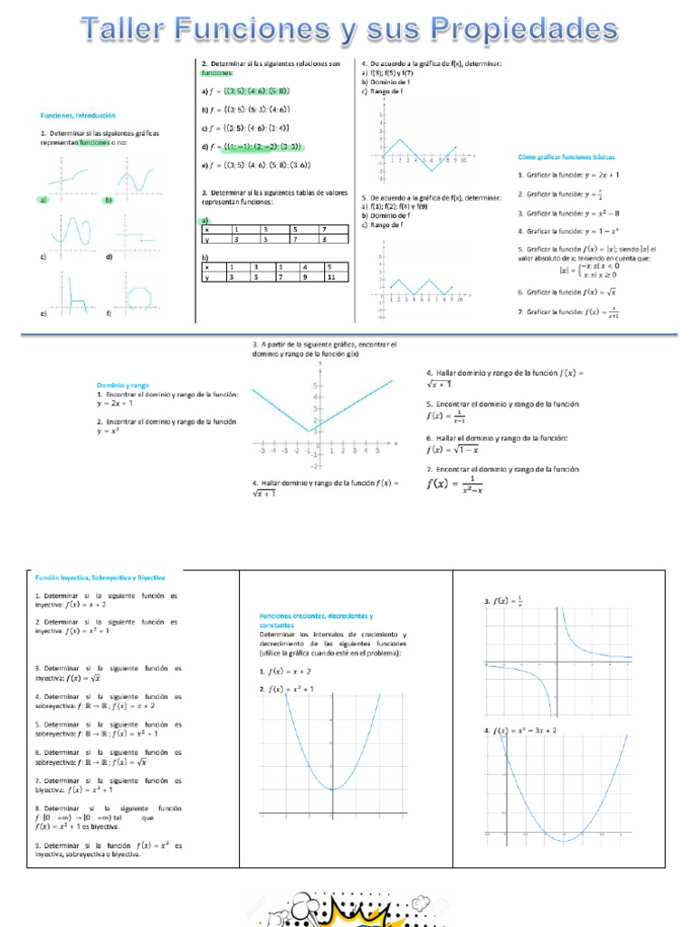 Taller Funciones y Sus Propiedades | PDF