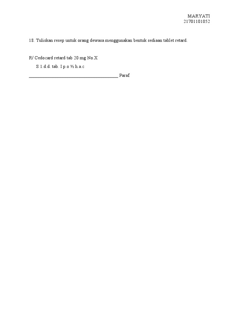 Resep Cedocard Retard untuk Dewasa | PDF