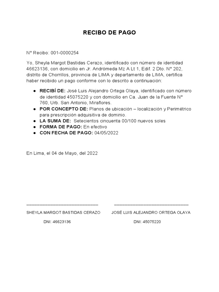 Modelo de Recibo | PDF