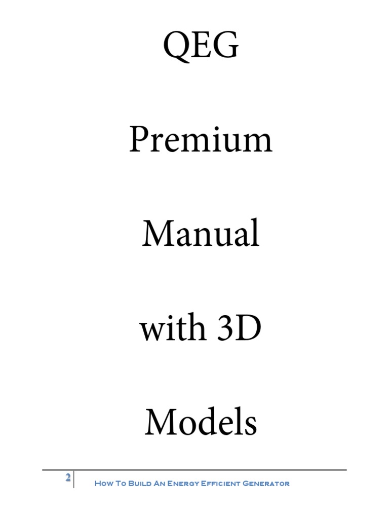A1 - QEG Generator Premium Manual | PDF | Electric Motor | Electric ...
