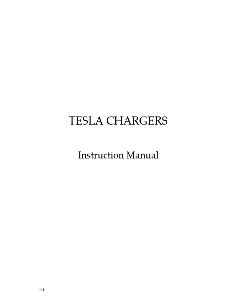 Tesla Chargers Manual | PDF | Battery Charger | Rechargeable Battery