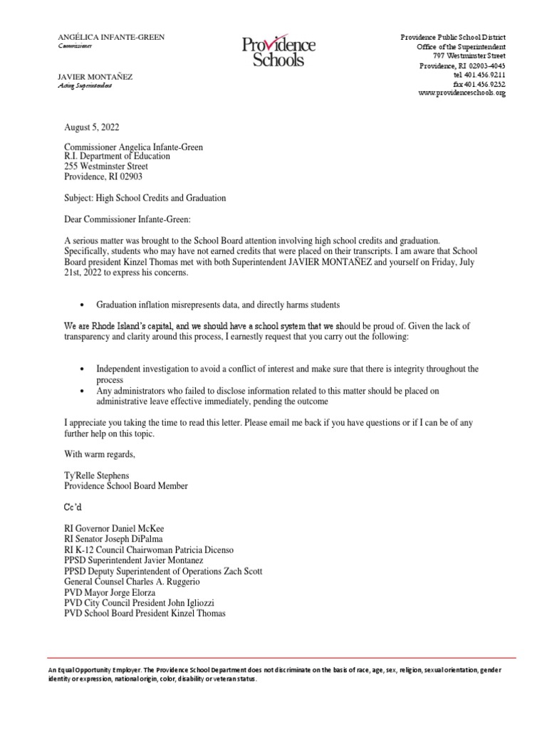 Letter To Commissioner Infante-Green | PDF | Identity Politics | Human ...