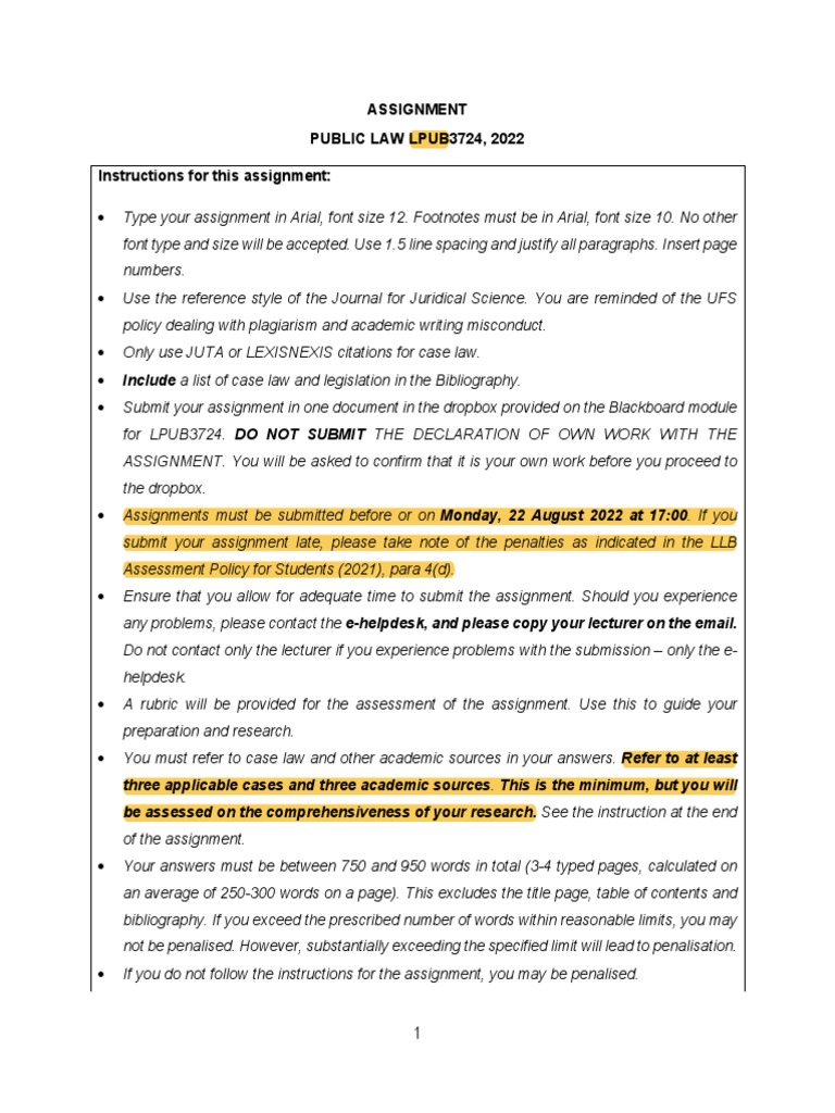 2022 Assignment LPUB | PDF | Emergency | Administrative Law