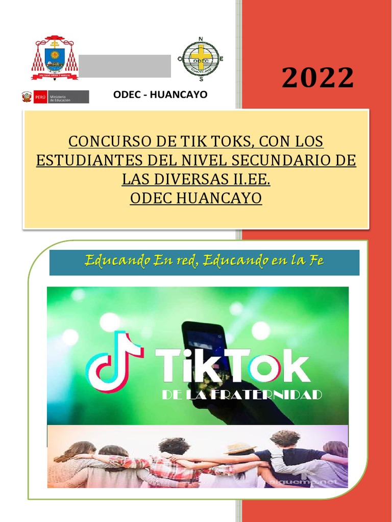 Plan y Bases de Concurso de Tik Tok Odec 2022 Nivel Secundario | PDF
